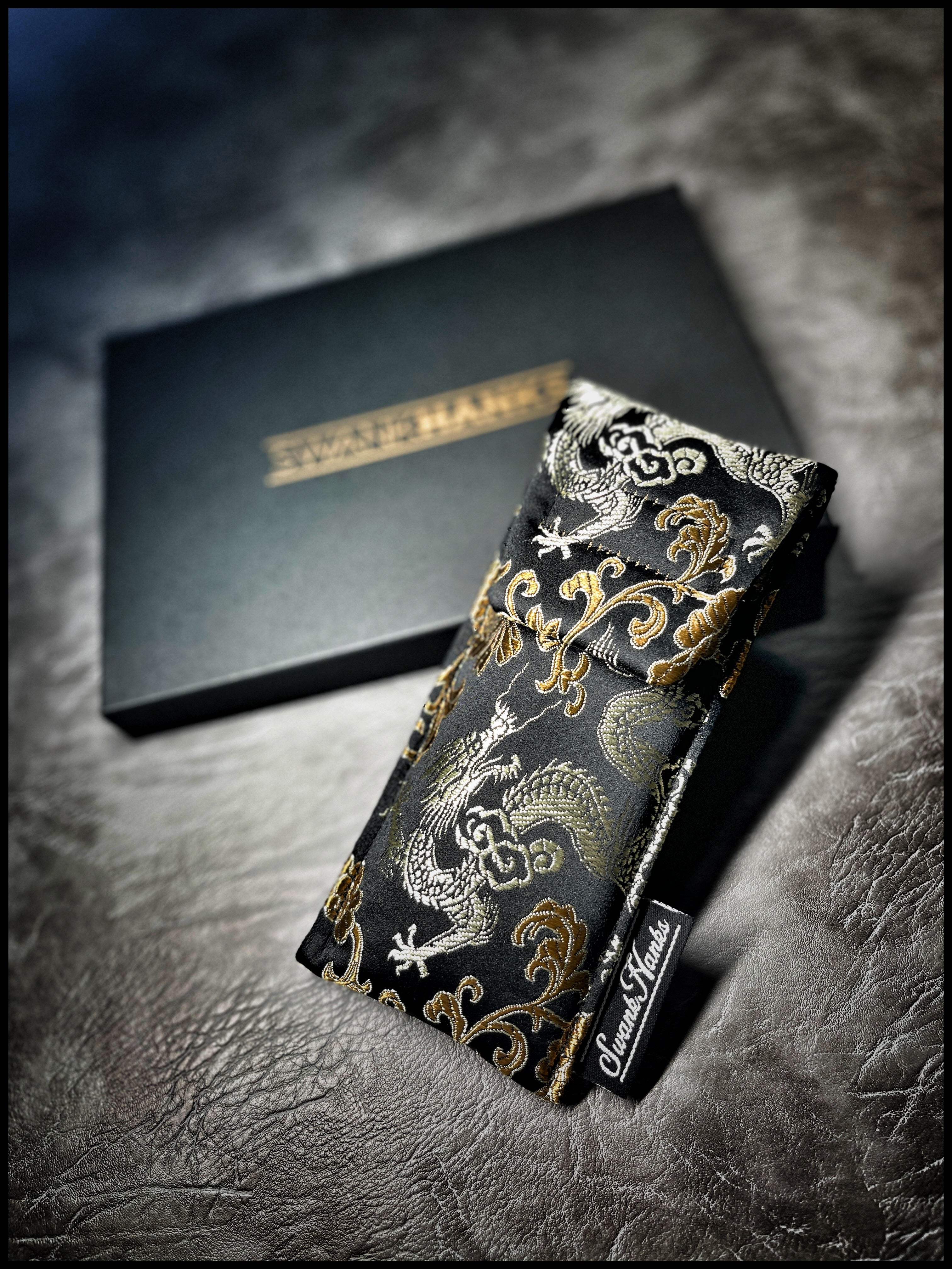 Copper/Black Dragon Silk Pouch
